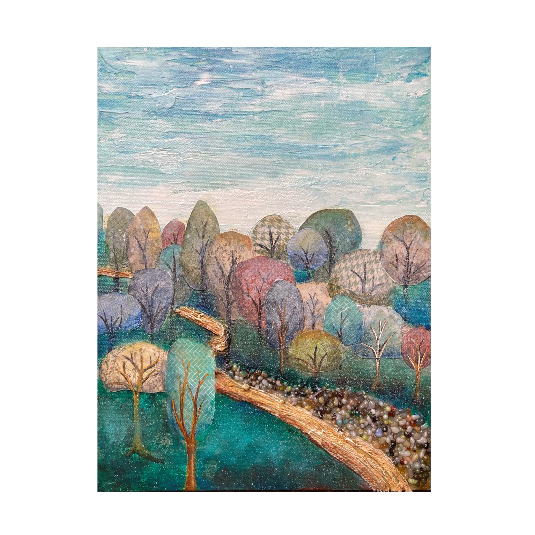 Canvas Wall Art - Christine Rotolo 'Mixed Media Path Through The Trees ...