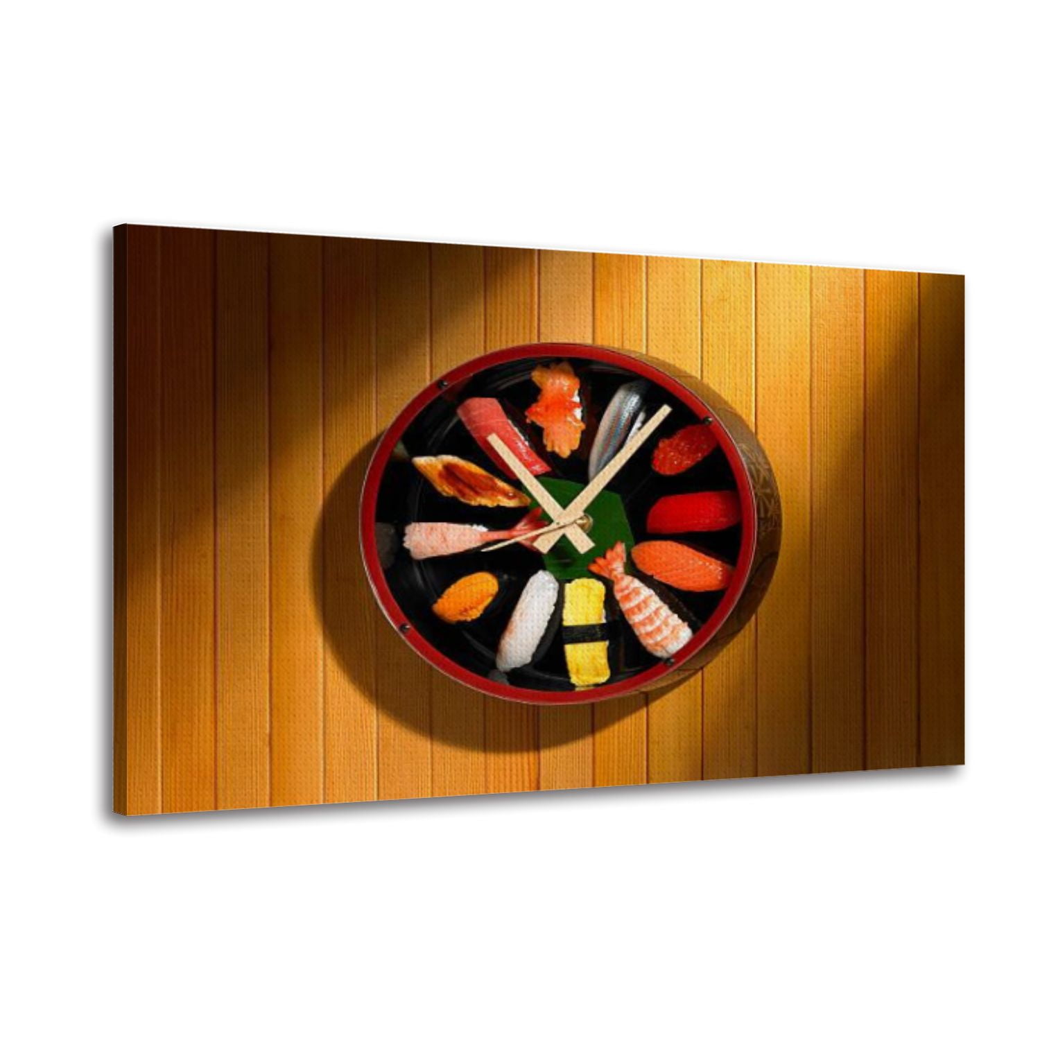 Canvas Wall Art Clock sushi pieces for numbers Wall Decor for Living ...