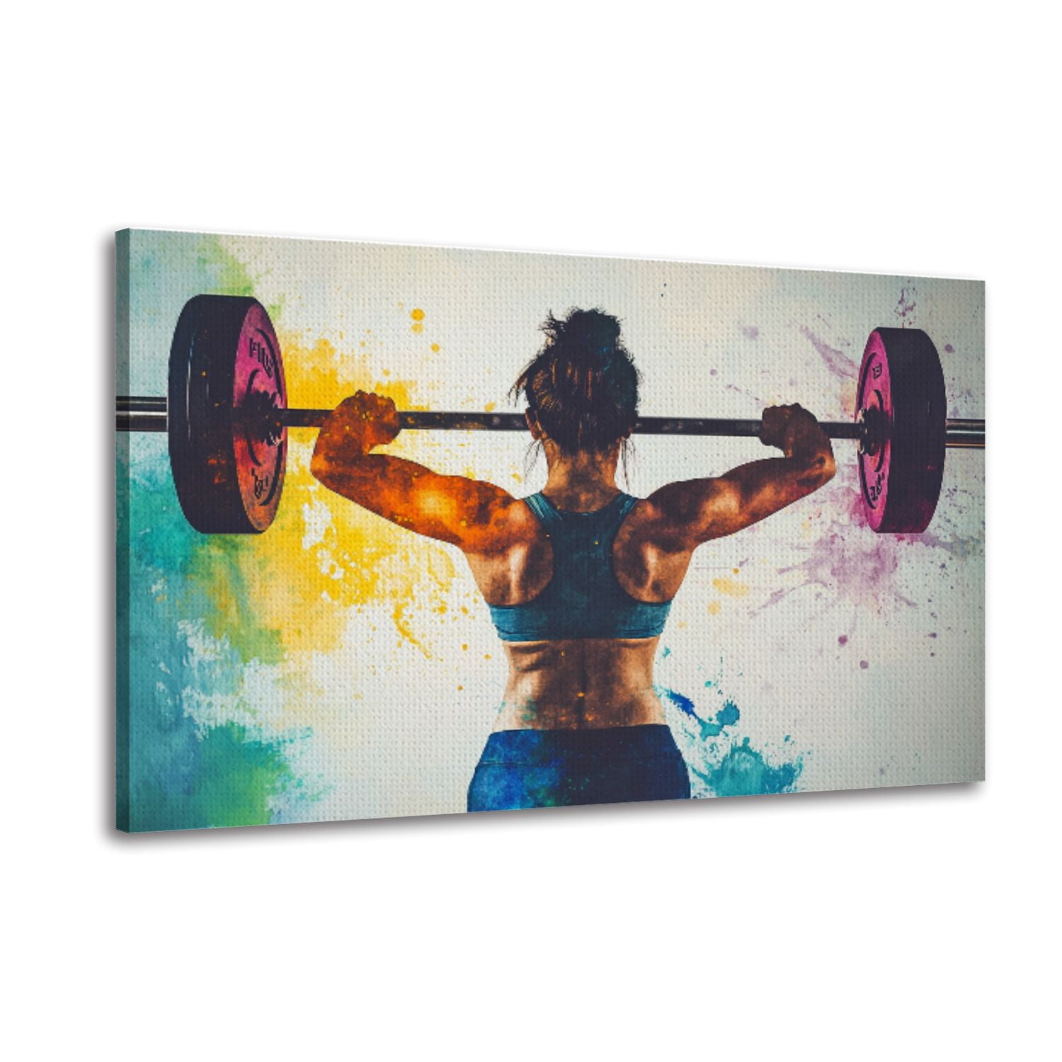 Canvas Wall Art Colorful Workout Vibrant Gym Sports Artwork Woman ...