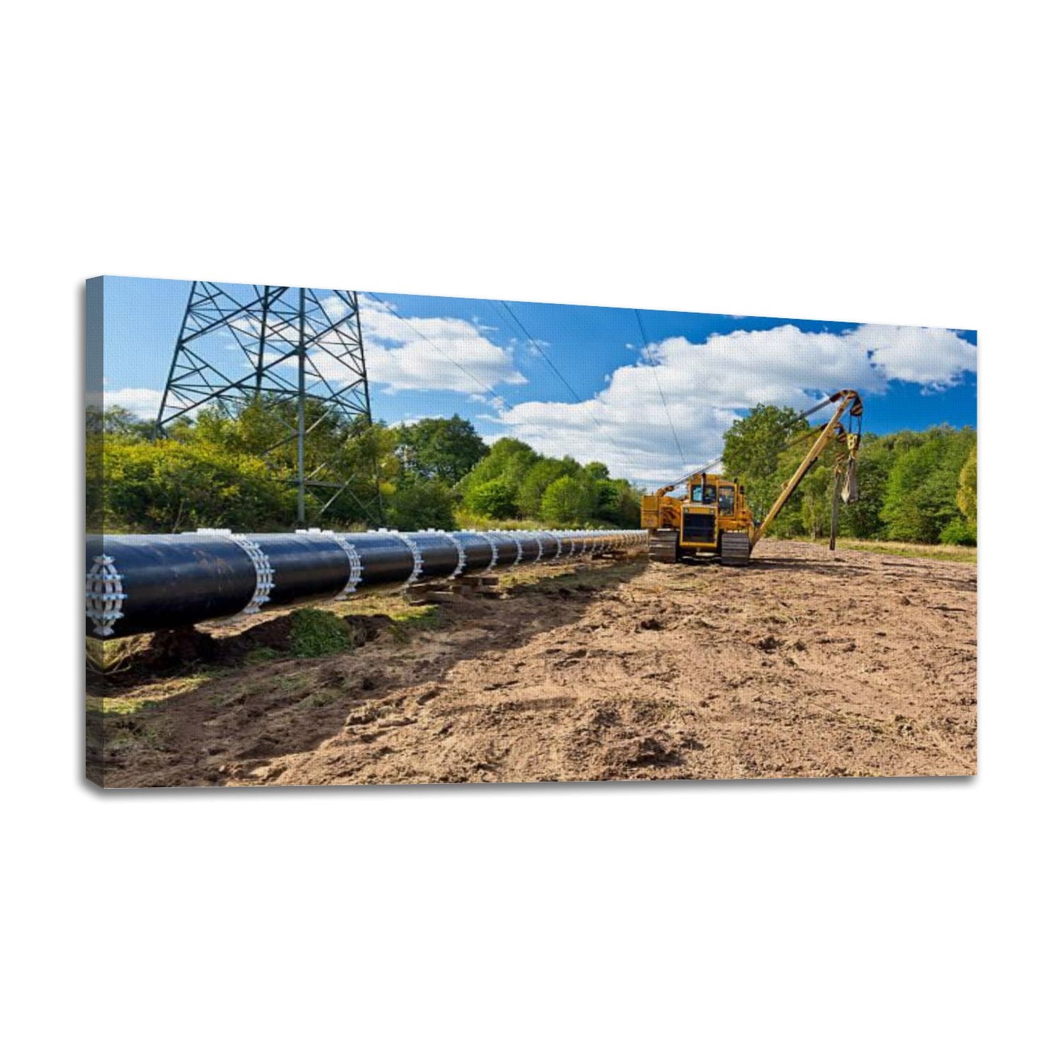 Canvas Wall Art Construction gas pipeline Wall Decor for Living Room ...