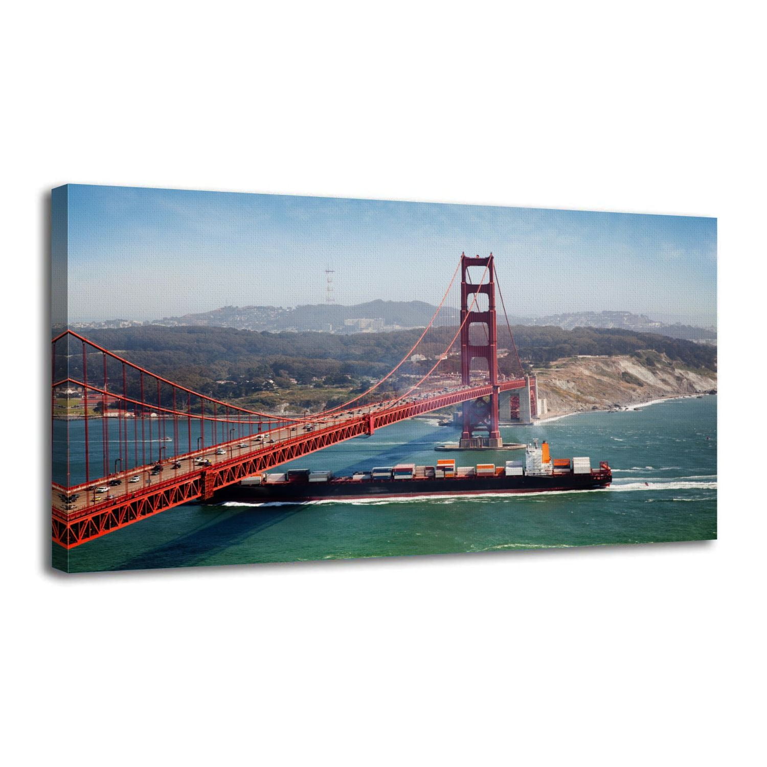 Canvas Wall Art Container ship under bridge san francisco Wall Decor ...
