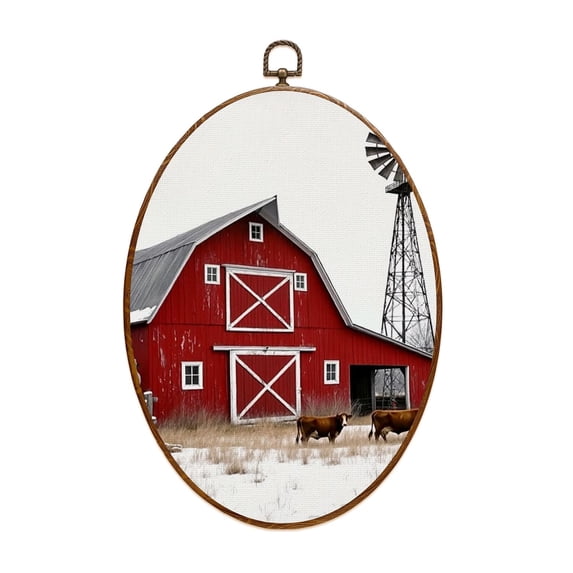 Canvas Wall Art Country Barn Farmhouse Vintage Western Highland Cow ...