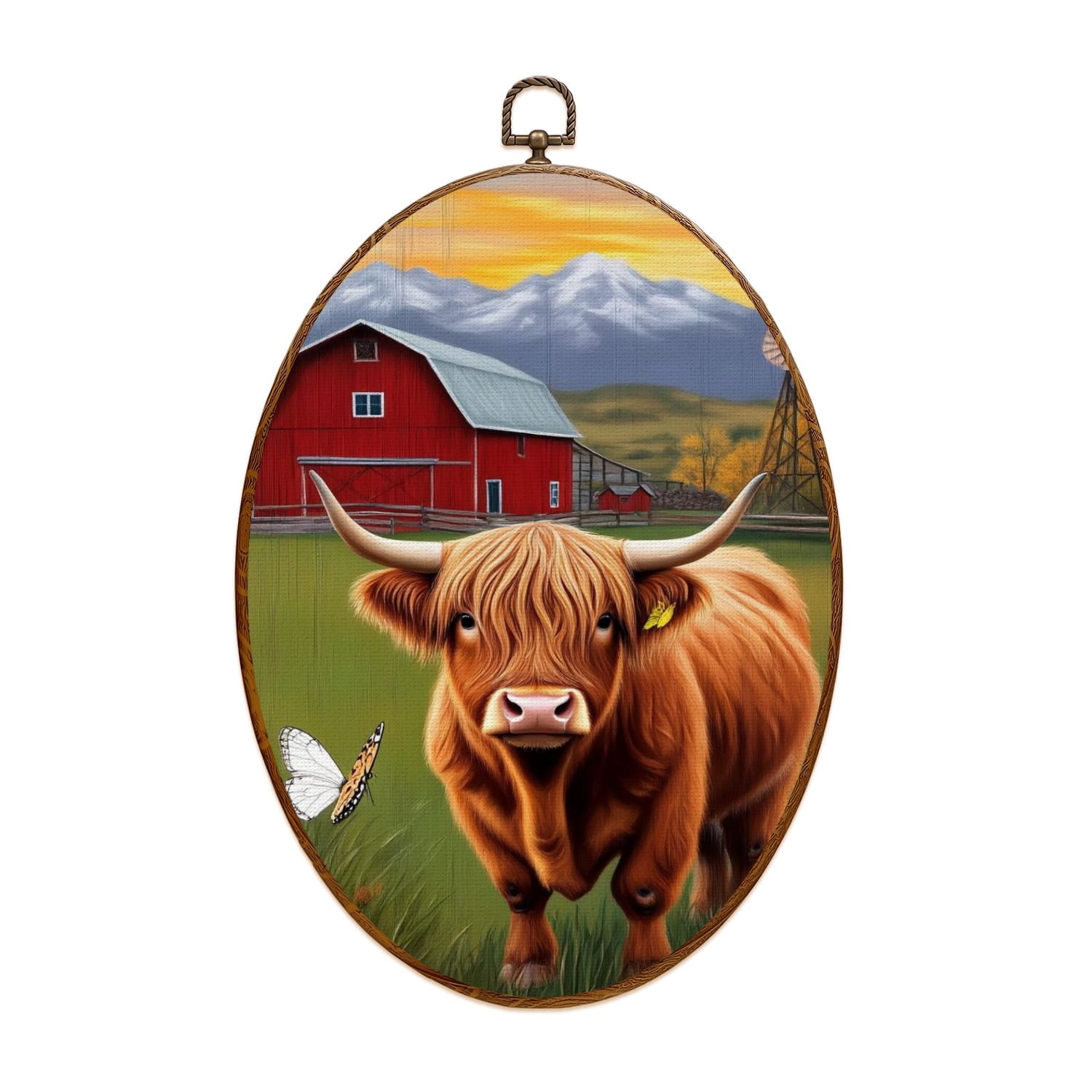 Canvas Wall Art Cute Wall Decor Cow Old Barn Farmhouse Cattle Animal ...