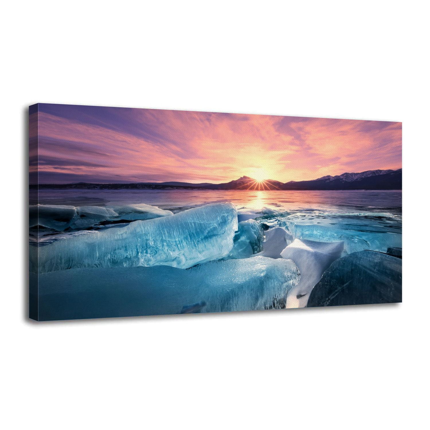Canvas Wall Art Dawn Breaks Ice Breaks Abraham Lake Alberta Canadian ...