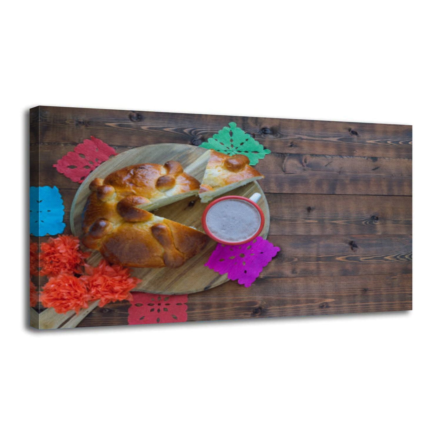 Canvas Wall Art Dead bread cut into pieces Mexican parties Day Dead ...