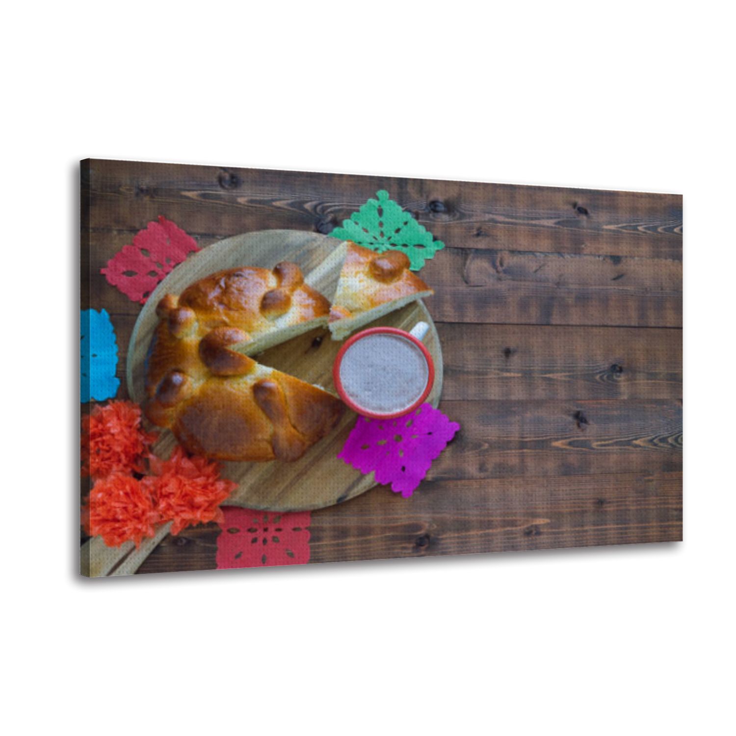 Canvas Wall Art Dead bread cut into pieces Mexican parties Day Dead ...