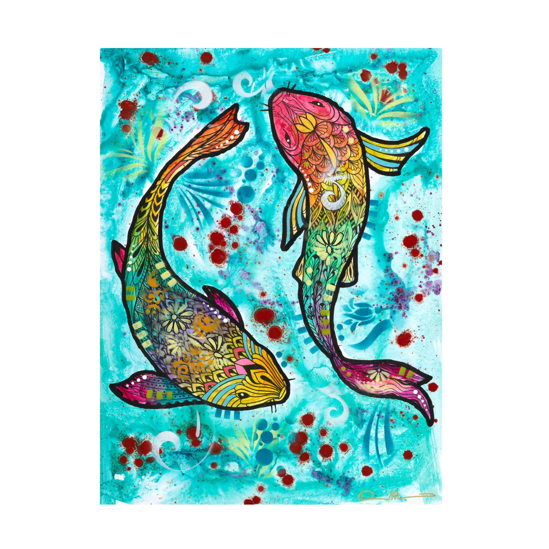Canvas Wall Art - Dean Russo 'Pisces Fish' Wall Art for Living Room ...