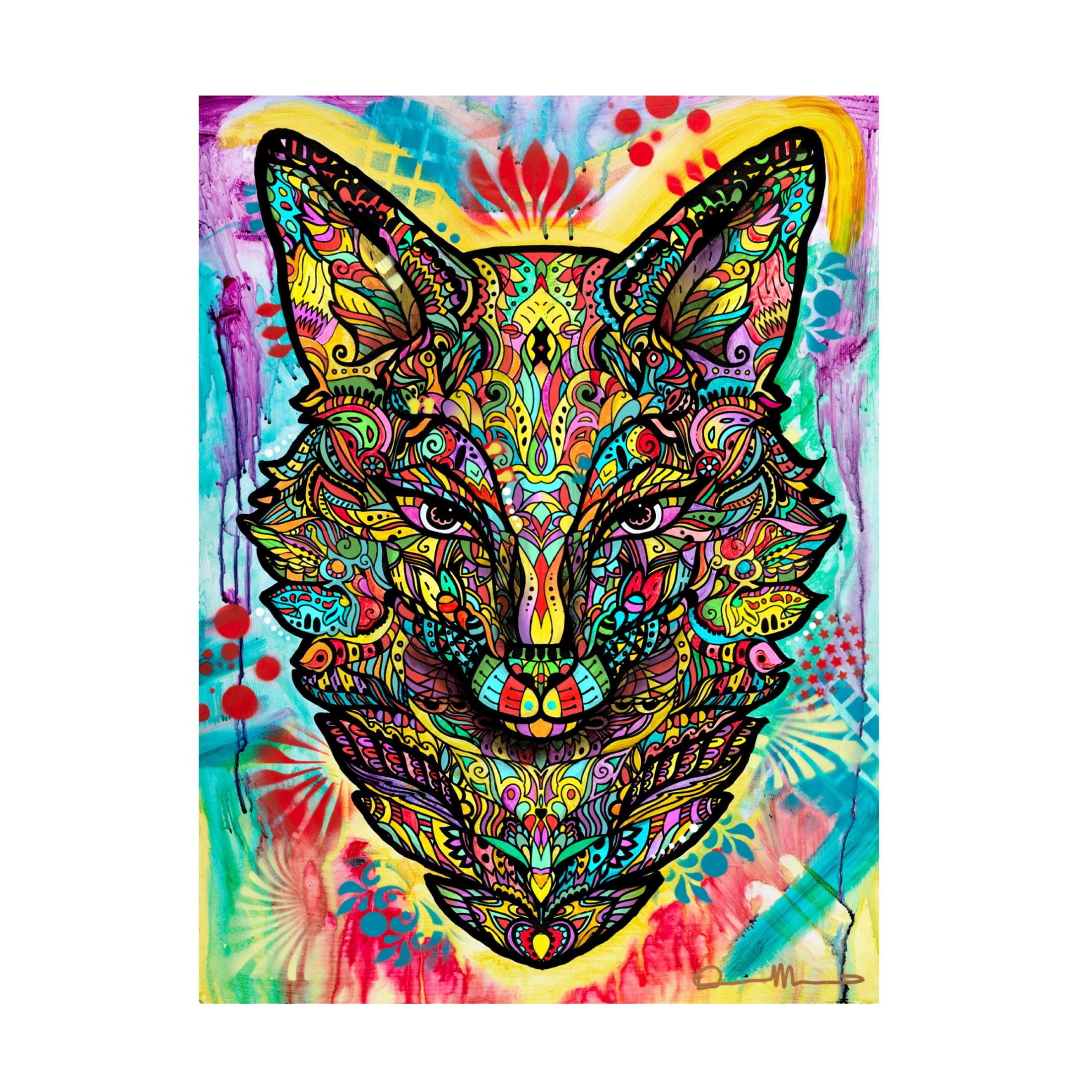 Canvas Wall Art - Dean Russo 'Spiritual Fox' Wall Art for Living Room ...