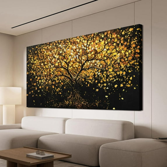 Canvas Wall Art Decor Canvas Modern Art Wall Decor Black and Gold Wall ...