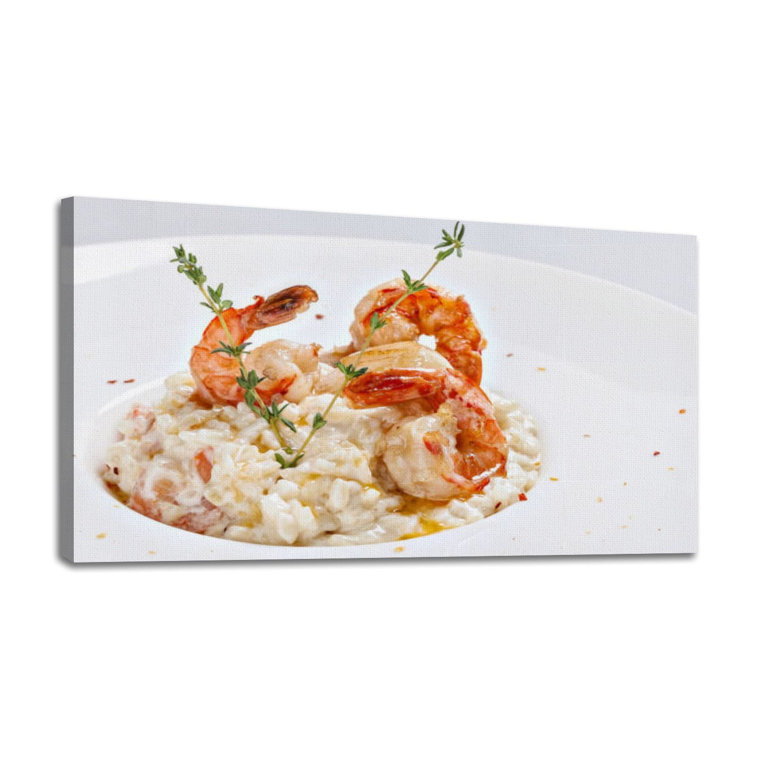 Canvas Wall Art Delicious seafood risotto fresh shrimp Wall Decor for ...