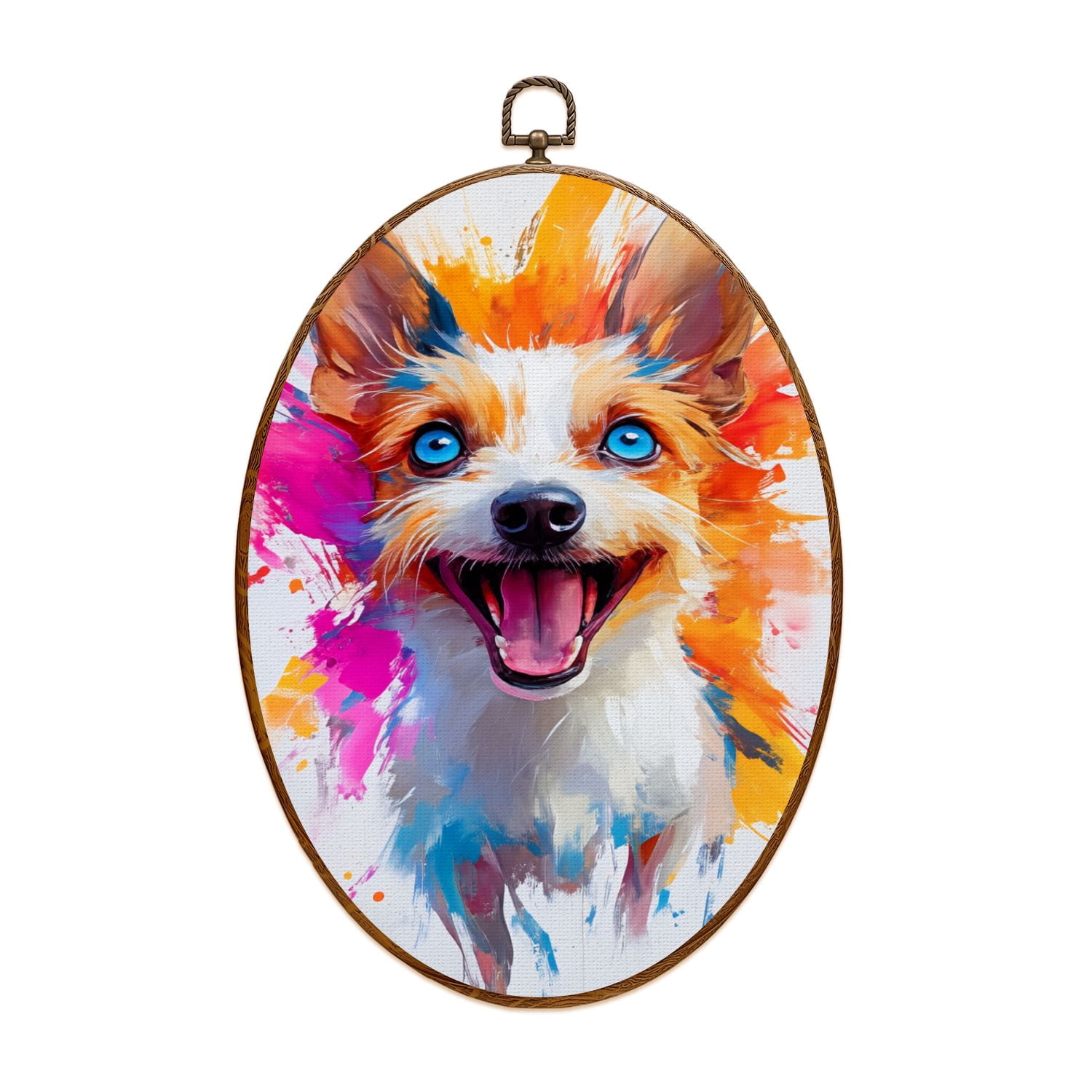 Canvas Wall Art Dog Colorful Animal Pet Puppy Butterfly Modern Bright ...