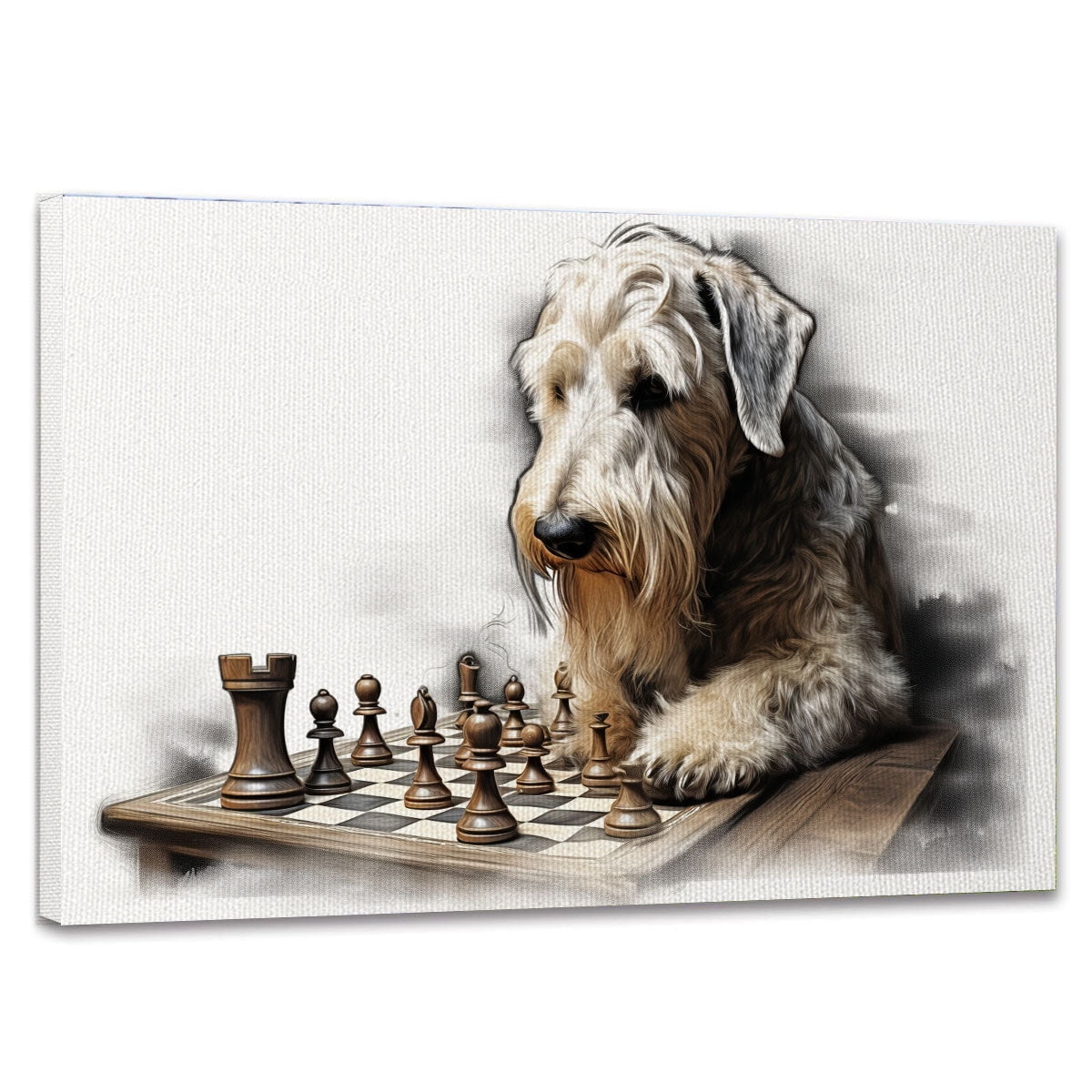 Canvas Wall Art - Dogs Playing Chess Canvas - Sealyham Terrier Dog ...
