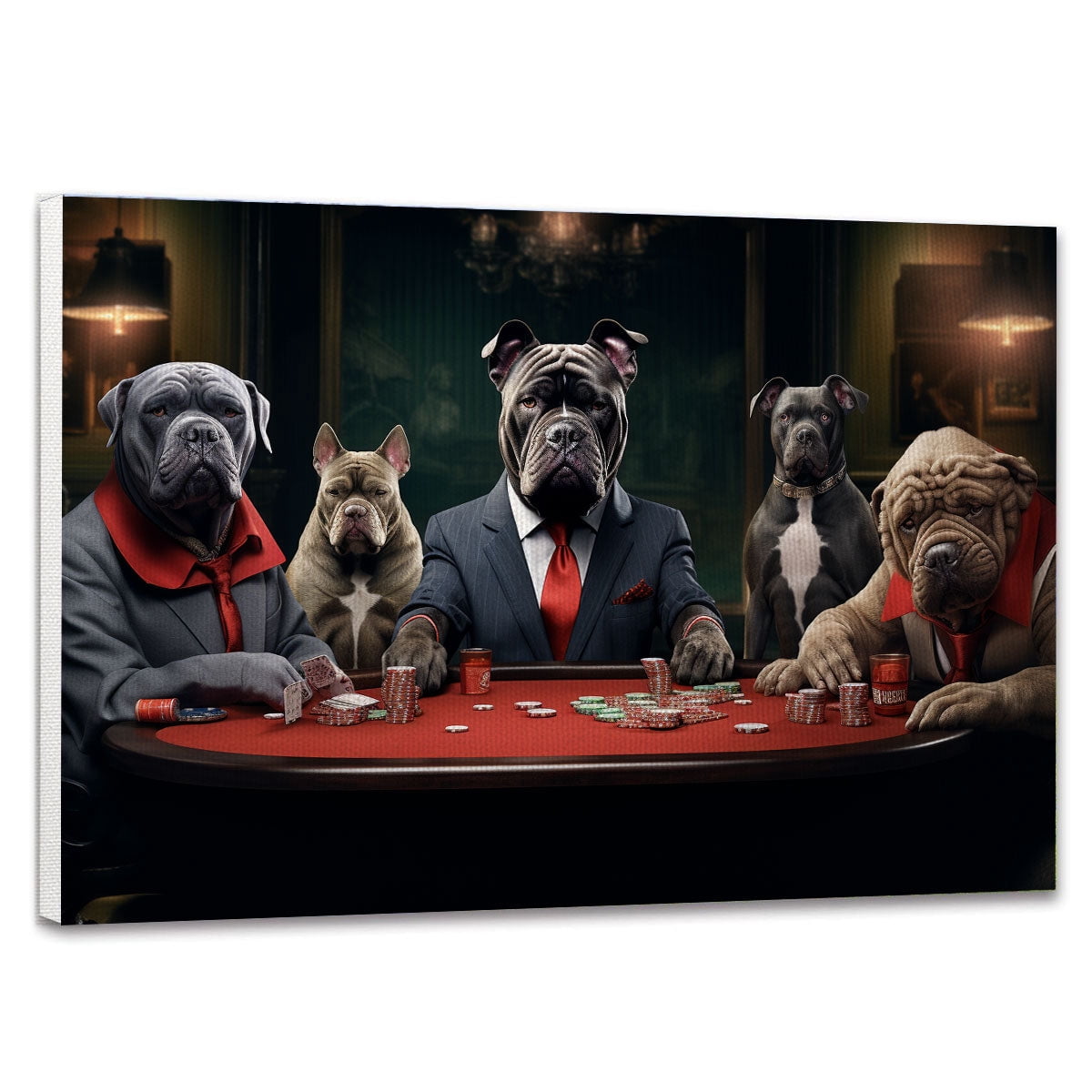 Canvas Wall Art - Dogs Playing Poker Canvas - Cane Corso Dog Canvas ...