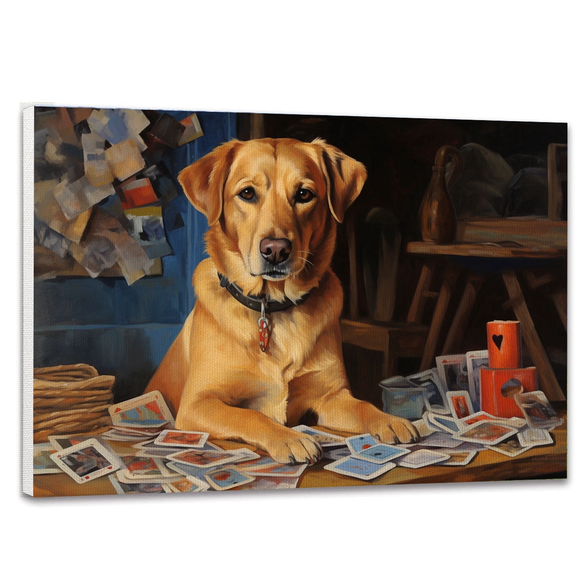 Canvas Wall Art - Dogs Playing Poker Canvas - Chinook Dog Canvas Print ...