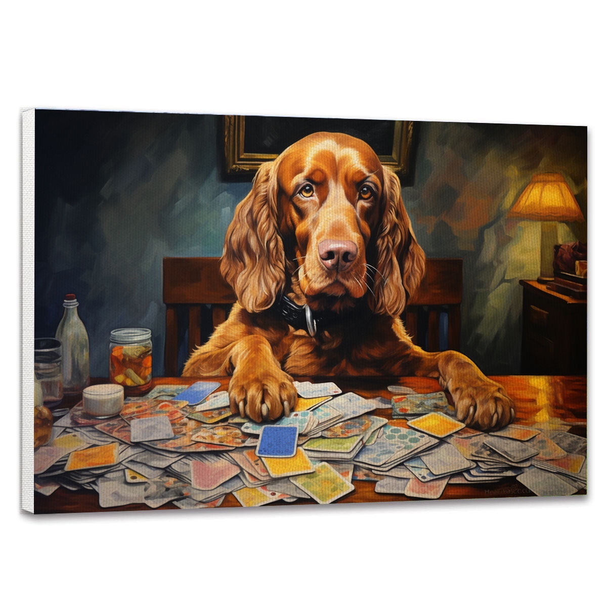 Canvas Wall Art - Dogs Playing Poker Canvas - Field Spaniel Dog Canvas ...