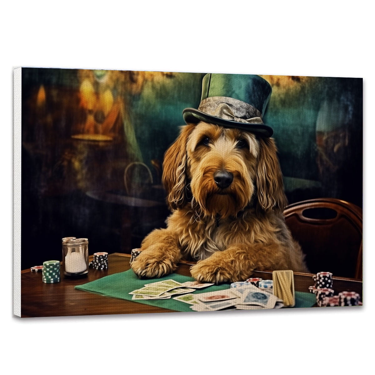 Canvas Wall Art - Dogs Playing Poker Canvas - Old English Sheepdog Wall ...