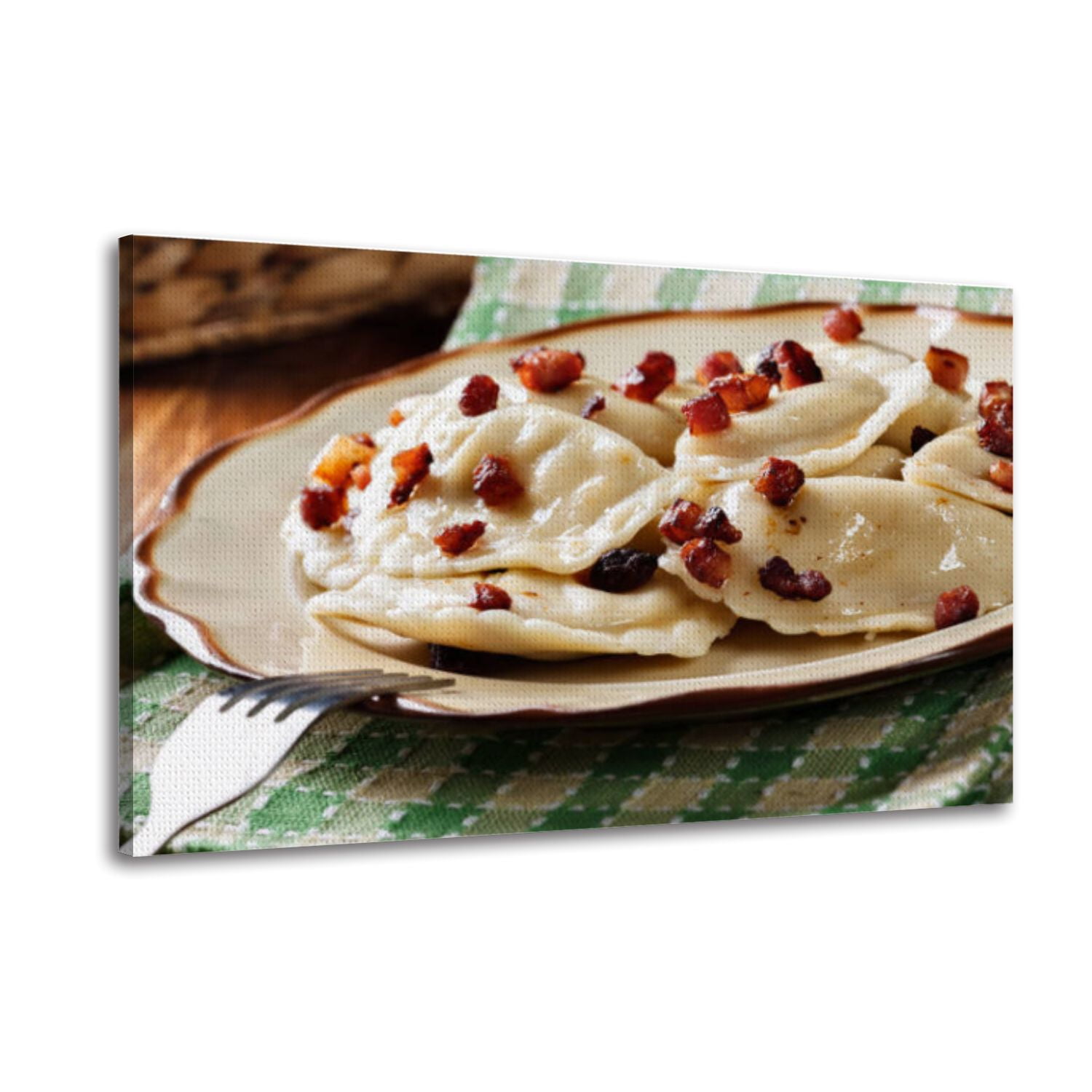 Canvas Wall Art Dumplings meat cabbage mushroom cheese seasoned fried ...