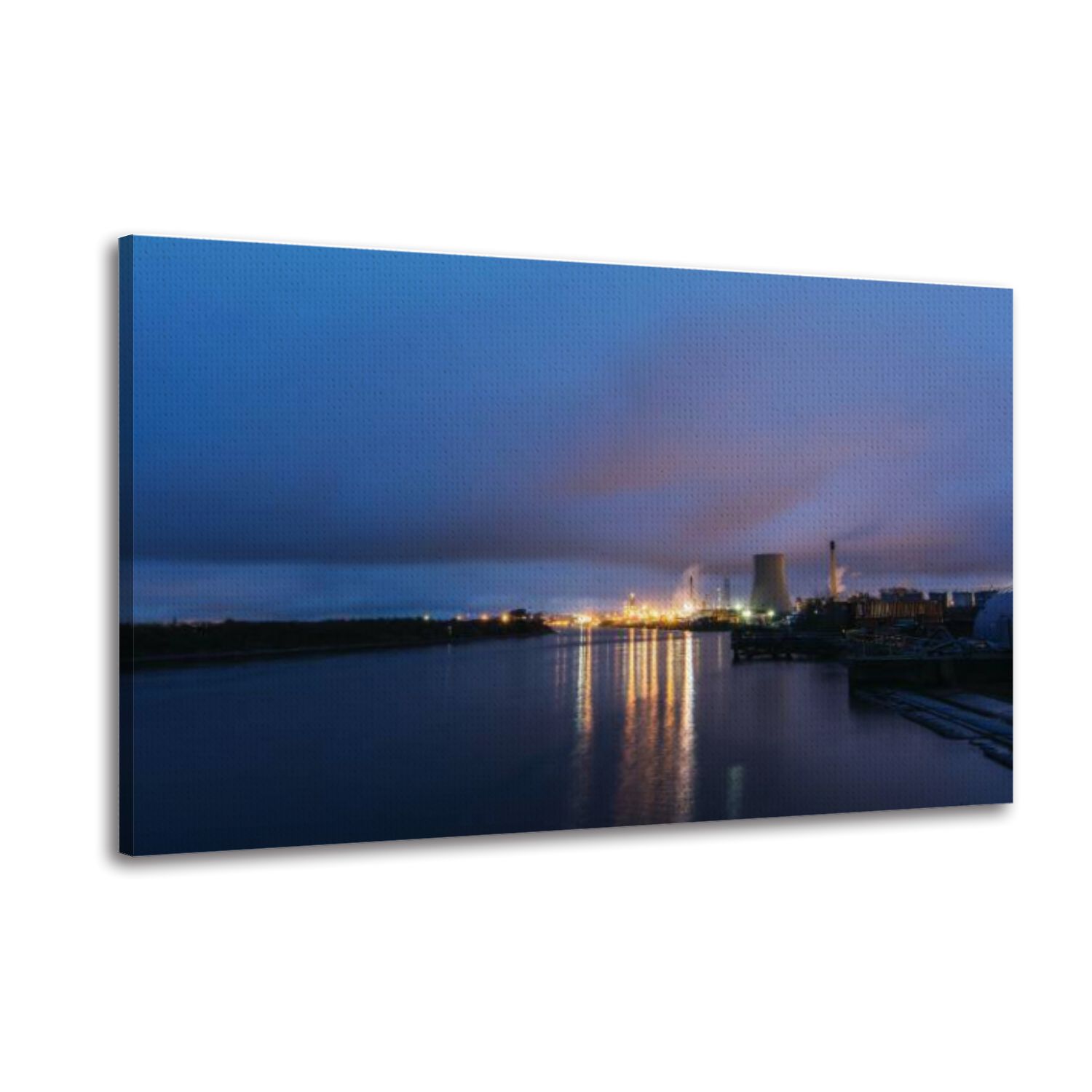 Canvas Wall Art Early Morning Stanlow Essar Oil Refinery Wall Decor for ...