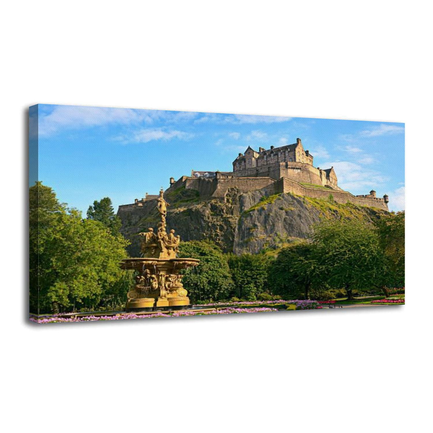 Canvas Wall Art Edinburgh Castle Scotland from Princes Street Gardens ...