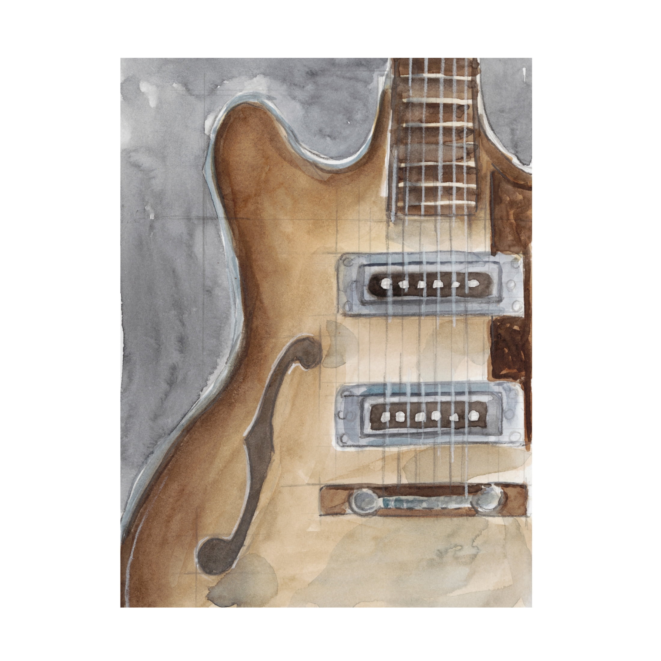 Canvas Wall Art - Ethan Harper 'Watercolor Instrument Study I' Wall Art ...