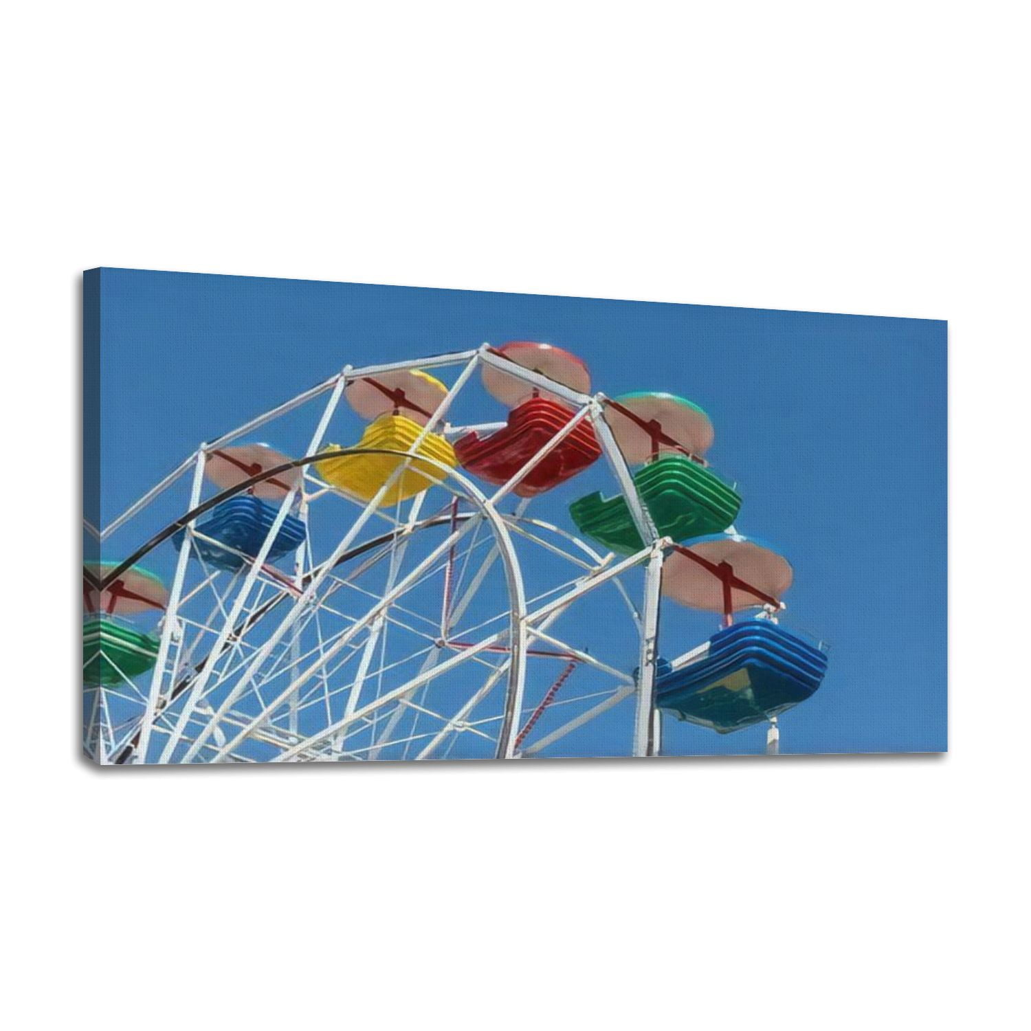 Canvas Wall Art Ferris wheel harbor Urk local fishing day event Wall ...