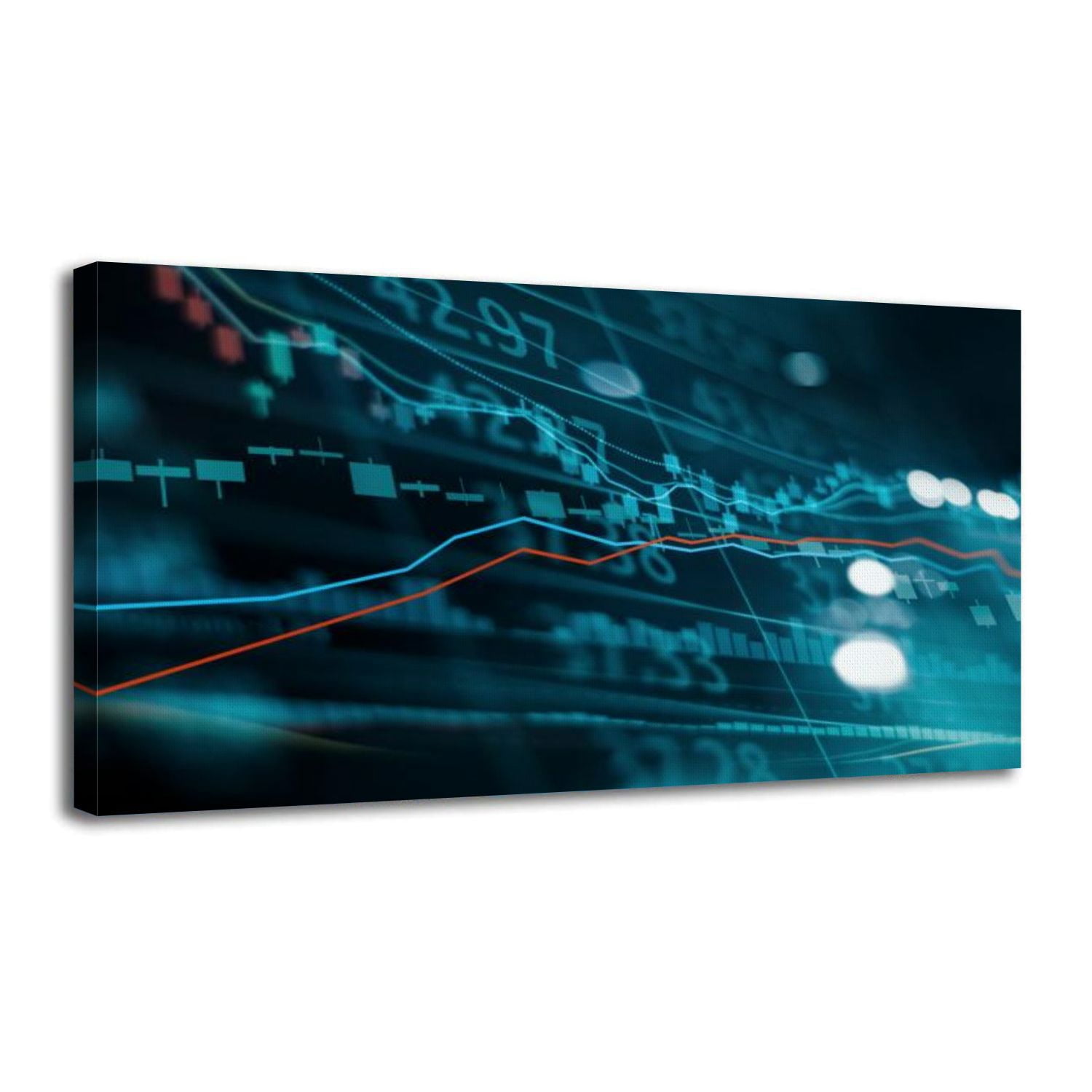 Canvas Wall Art Financial market investment trading graph Candle stick ...