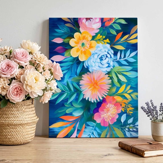 Canvas Wall Art Floral Symmetry Canvas Art Print Rustic Vintage Green ...