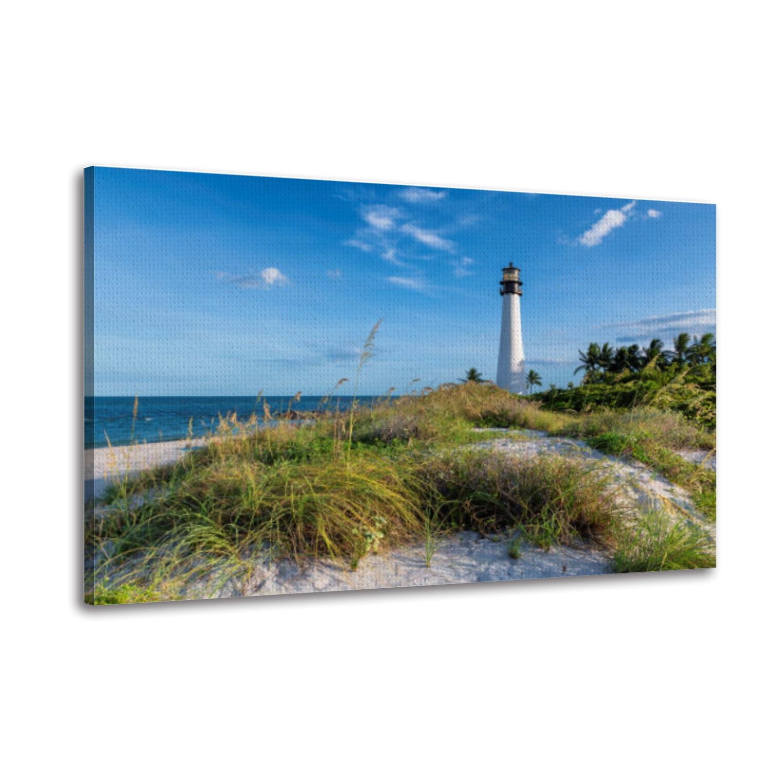 Canvas Wall Art Florida Beach Lighthouse Key Biscayne Wall Decor for ...