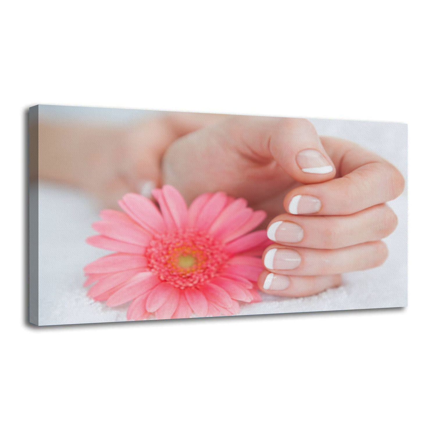 Canvas Wall Art Flower french manicured fingers Wall Decor for Living ...