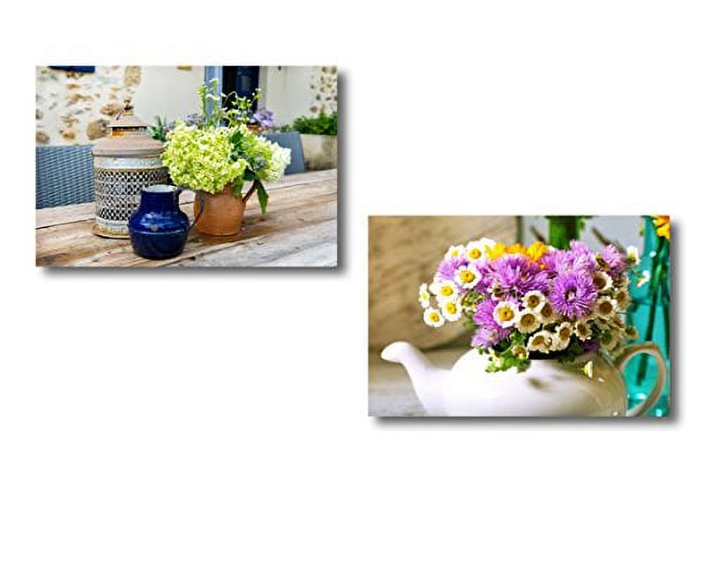 Canvas Wall Art - French Still Life Outdoor with Flowers on The Garden ...