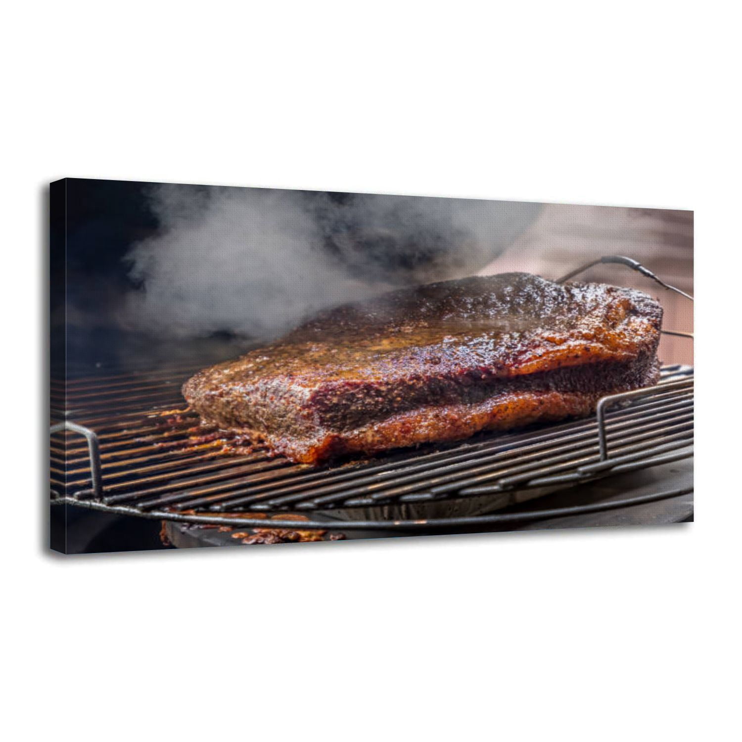 Canvas Wall Art Fresh smoked Texas bbq brisket grill Wall Decor for ...