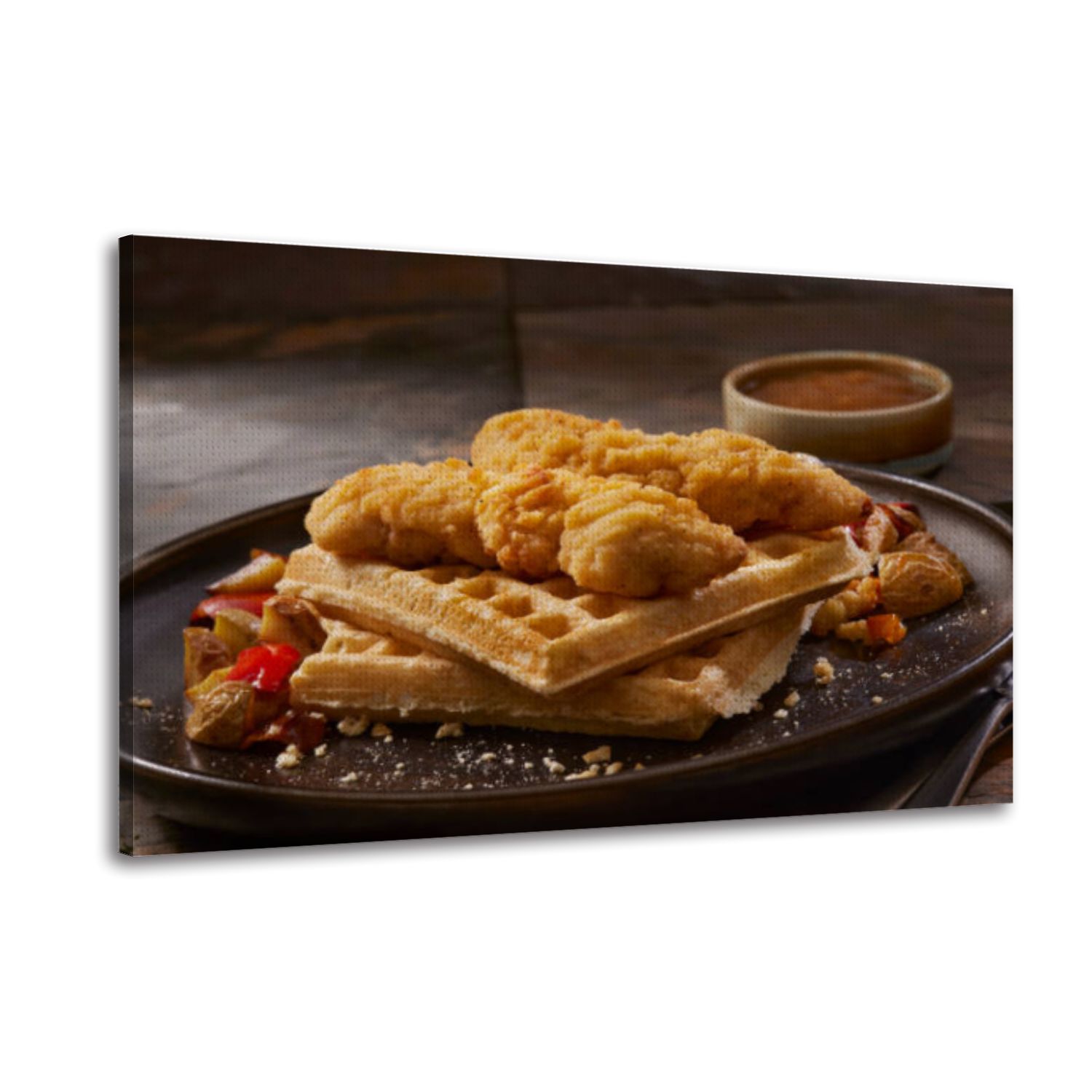 Canvas Wall Art Fried Chicken Tenders Buttermilk Waffles Gravy Wall ...