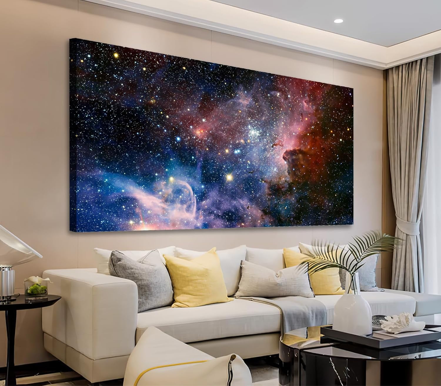 Canvas Wall Art Galaxy Nebula Starry Cosmic Painting Pictures Panoramic ...