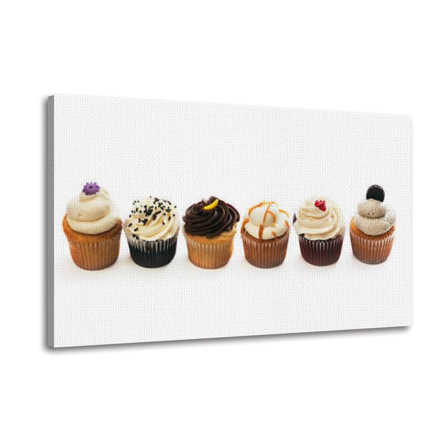 Canvas Wall Art Gourmet Cupcakes Variety Selection Row Sweet Cakes ...