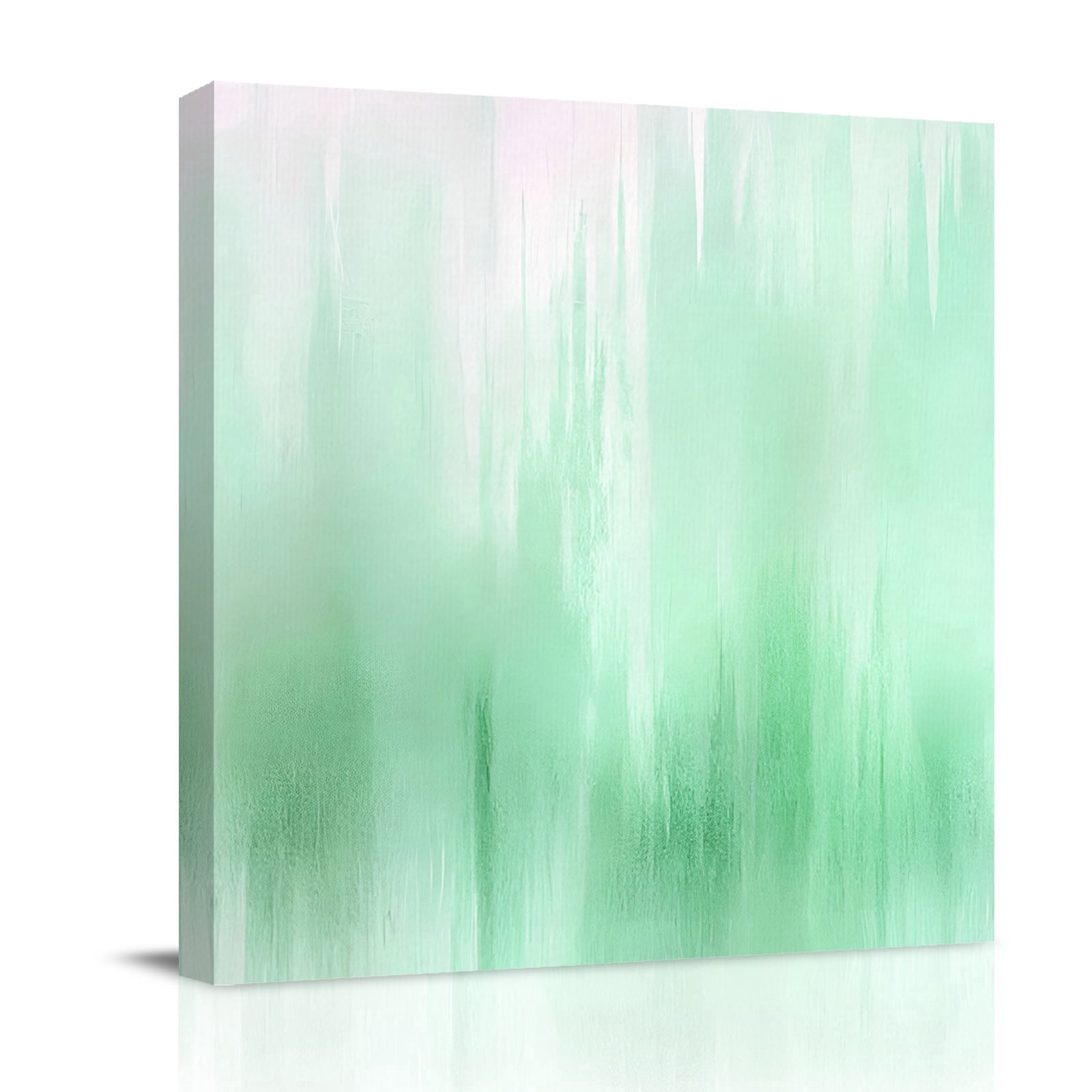 Canvas Wall Art Green White Gradient Canvas Art Print Abstract Modern ...