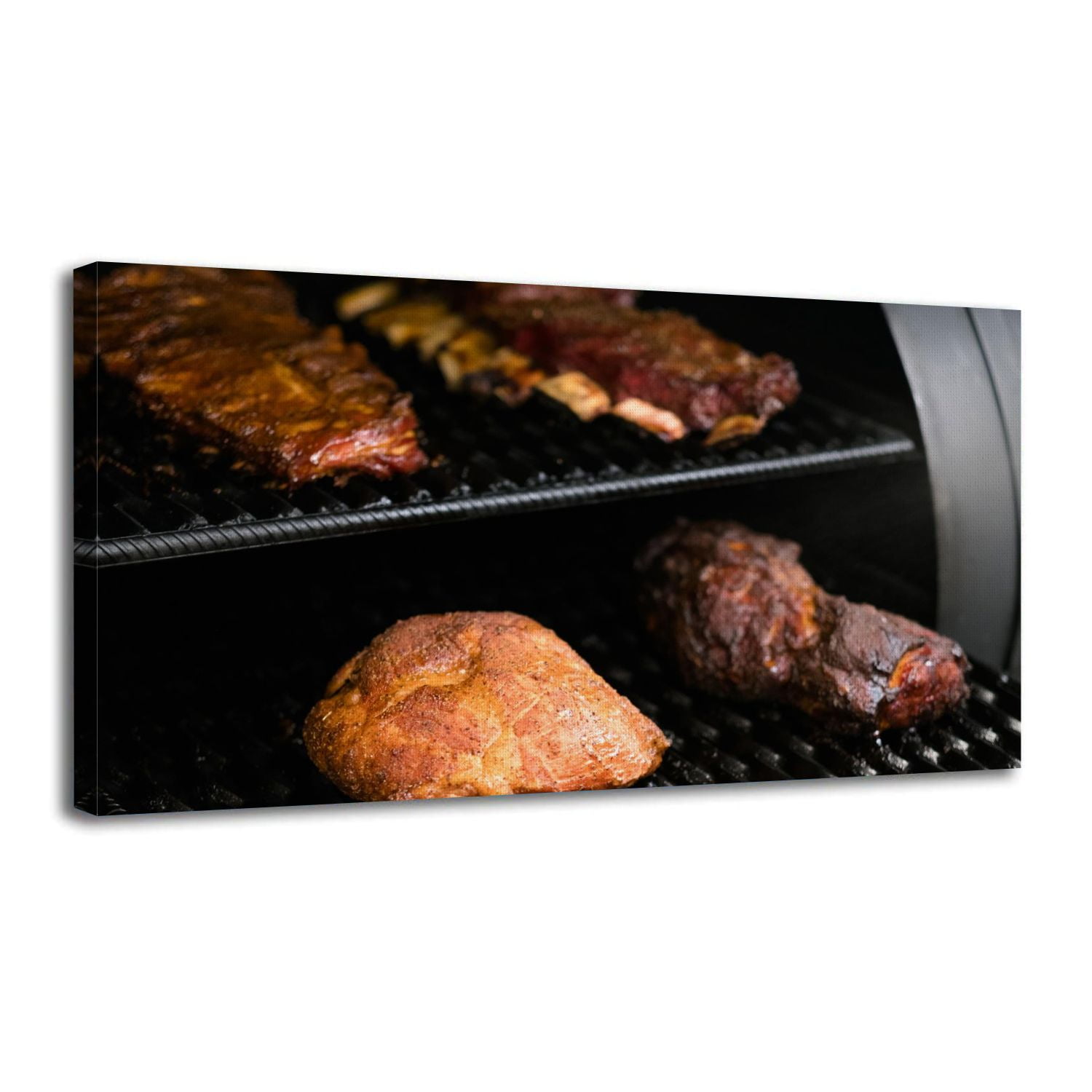 Canvas Wall Art Grill restaurant kitchen meat ribs bbq smoker Wall ...