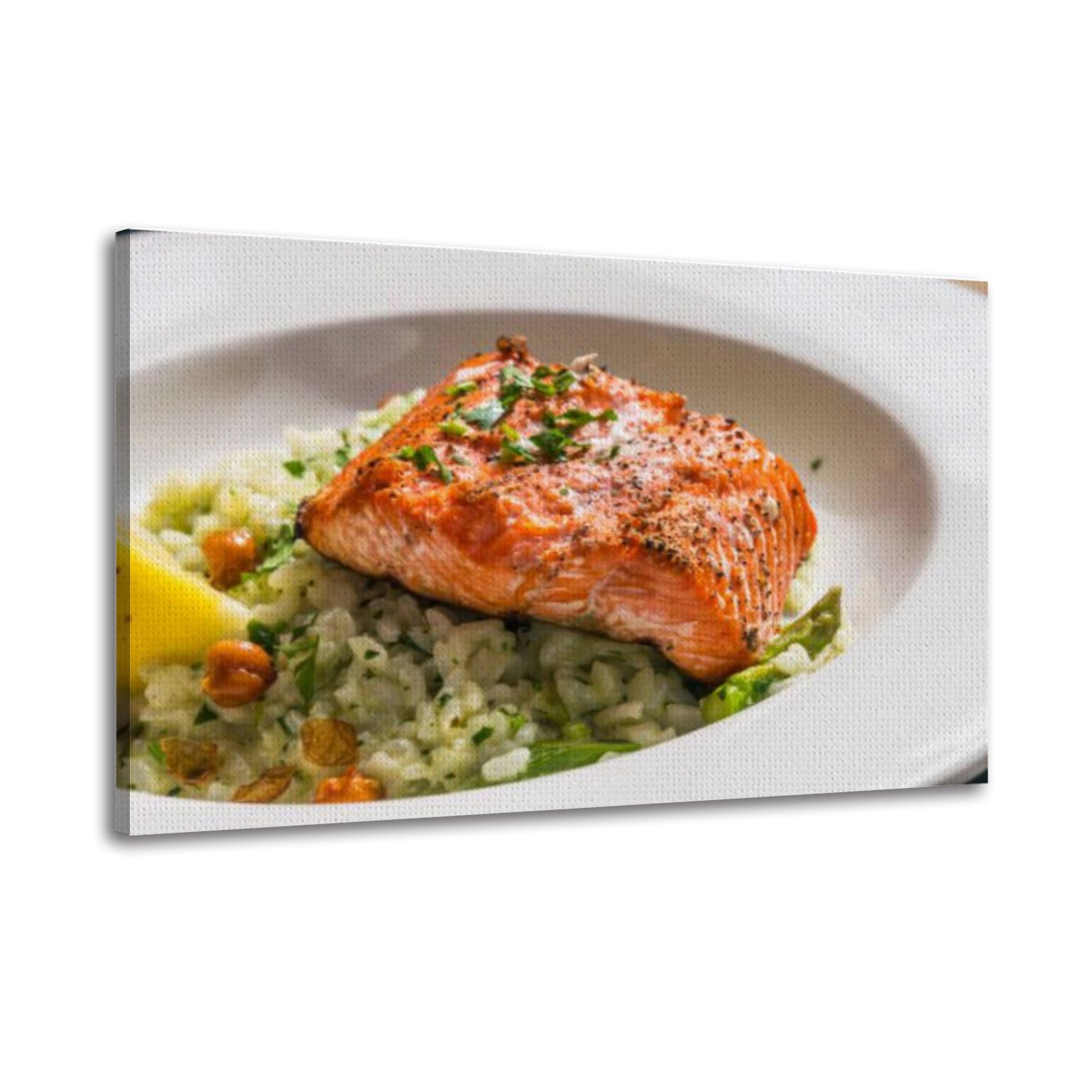 Canvas Wall Art Grilled Salmon risotto Wall Decor for Living Room ...