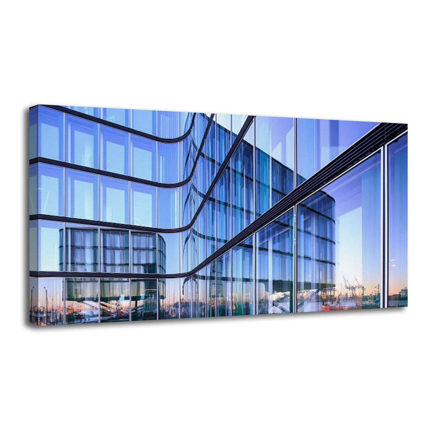 Canvas Wall Art Hamburg harbor reflection Wall Decor for Living Room ...