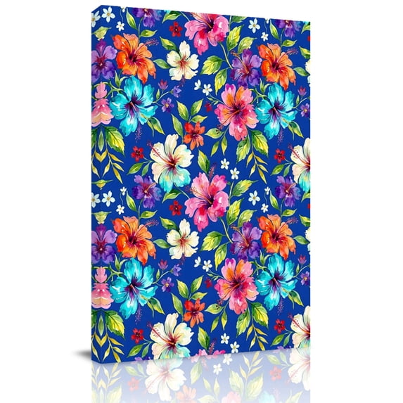 Canvas Wall Art Hibiscus Flowers Canvas Art Print Watercolor Floral ...