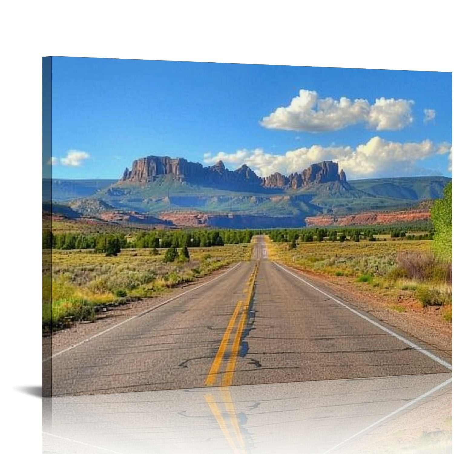 Canvas Wall Art, Highway Art, Landscape Wall Painting, Modern Wall ...