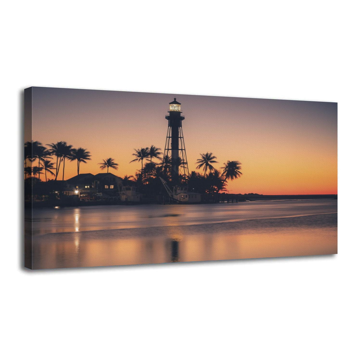 Canvas Wall Art Hillsboro Inlet Lighthouse sunrise Wall Decor for ...
