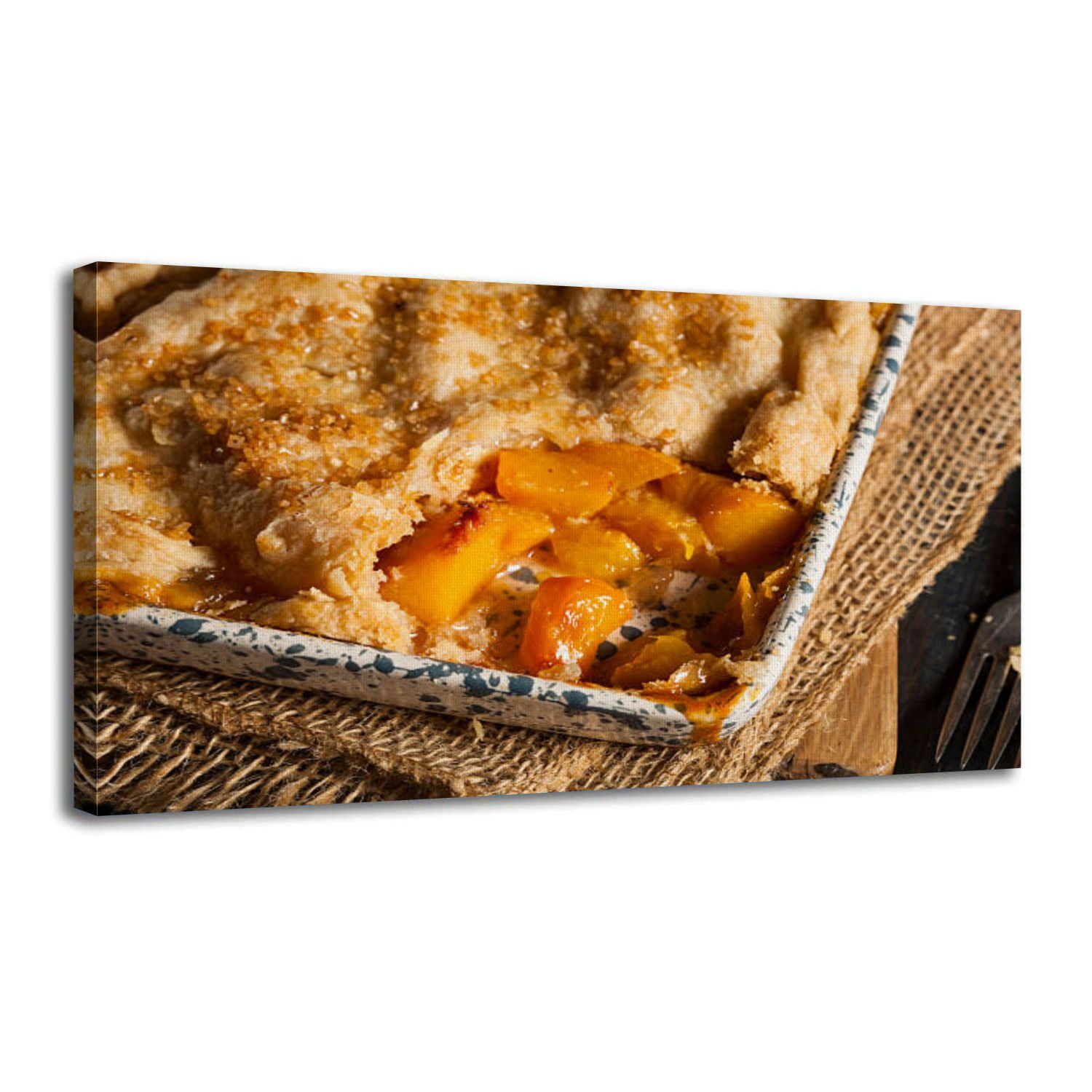 Canvas Wall Art Homemade Flakey Peach Cobbler Wall Decor for Living ...