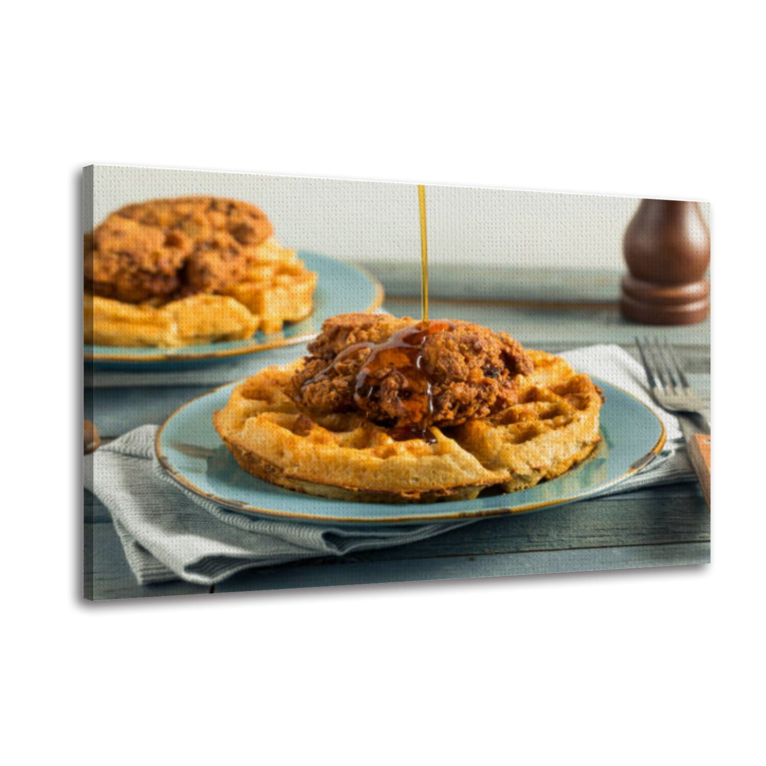 Canvas Wall Art Homemade Southern Chicken Waffles Wall Decor for Living ...