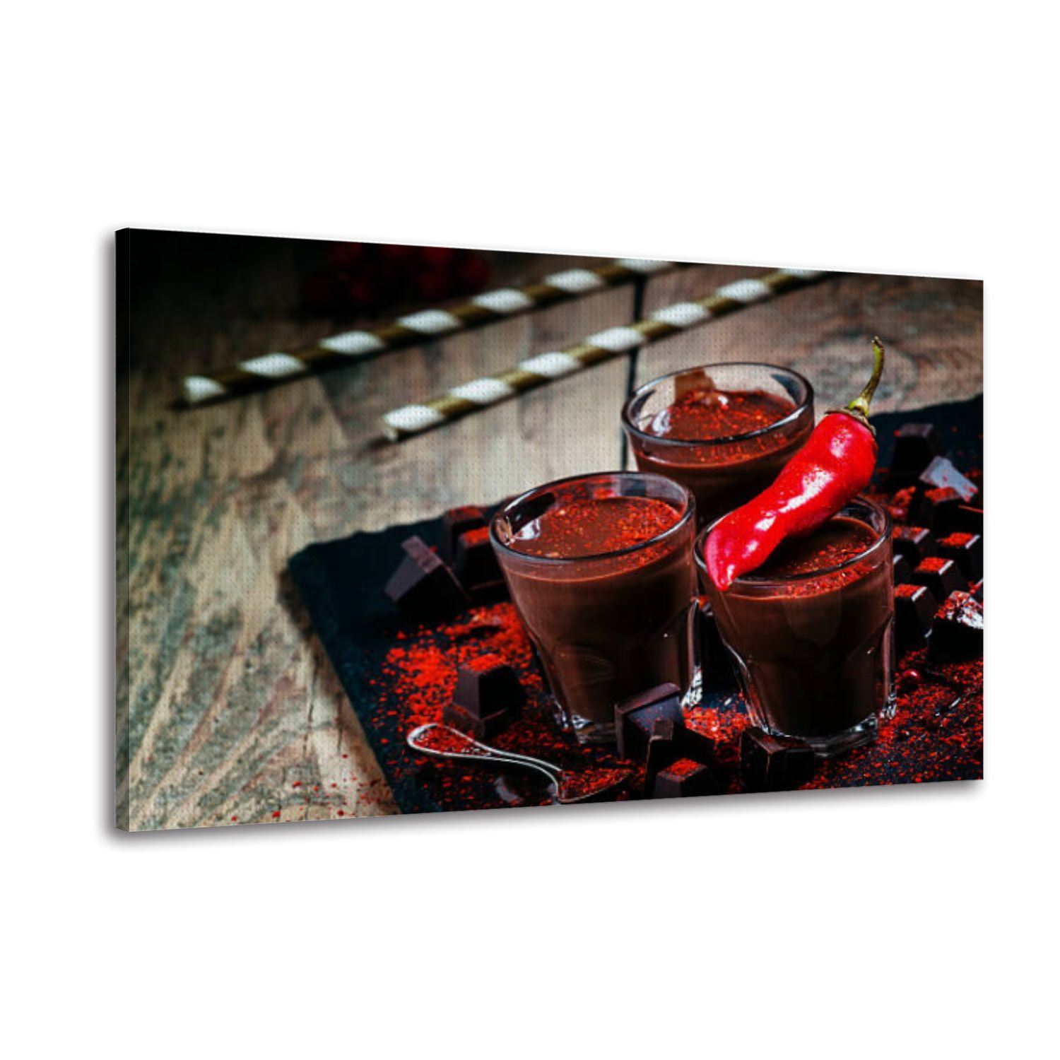 Canvas Wall Art Hot spicy chocolate red chili pepper Wall Decor for ...