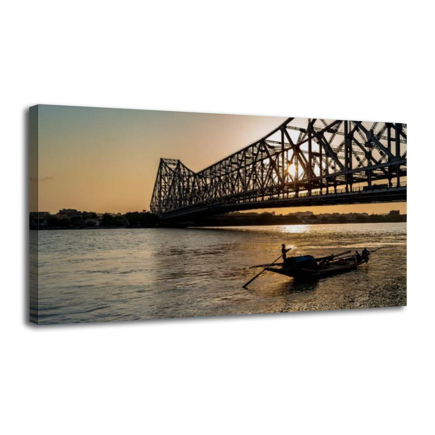 Canvas Wall Art Howrah Bridge Wall Decor for Living Room Bathroom ...