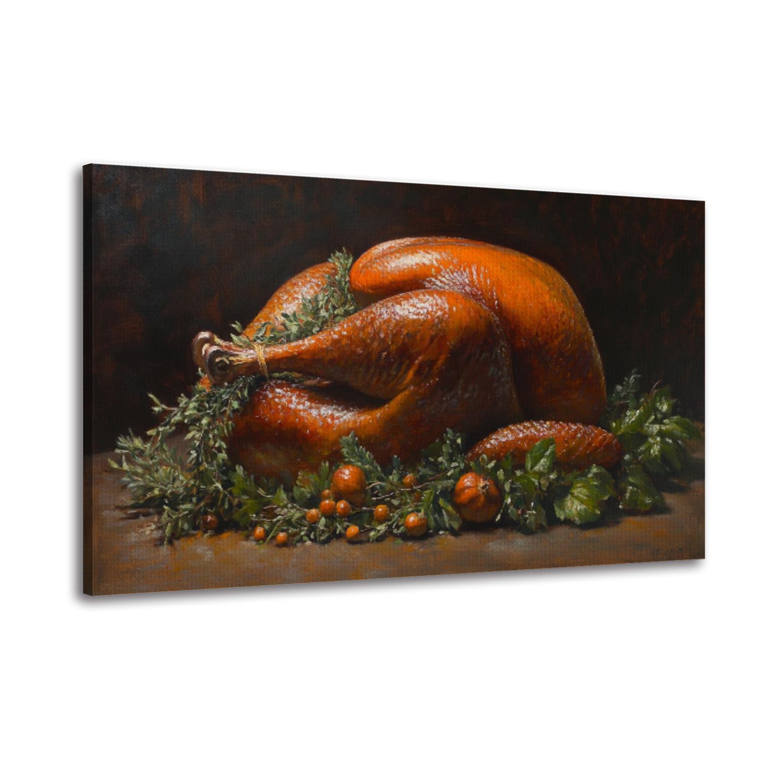 Canvas Wall Art Hyper Realistic Thanksgiving Turkey Acrylic Painting ...