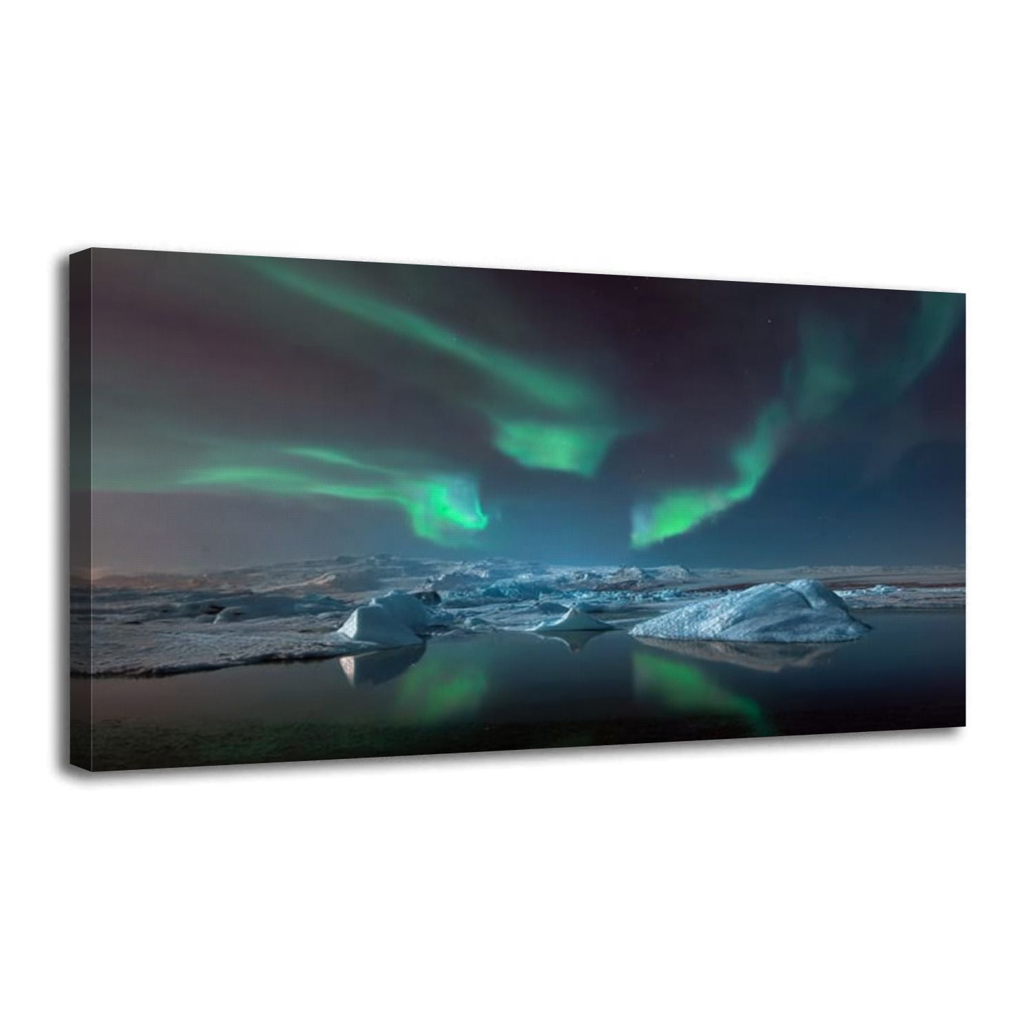 Canvas Wall Art above Iceland Jokulsarlon glacier lagoon Iceland Green ...