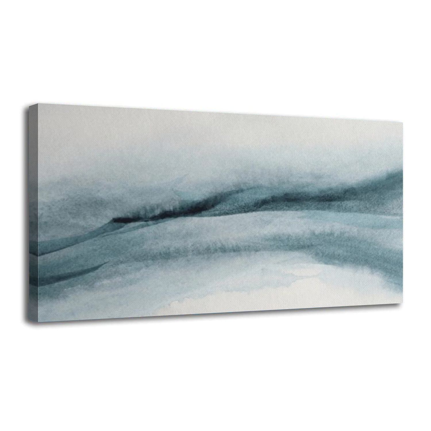 Canvas Wall Art Ink watercolor hand drawn flow stain blot landscape wet ...