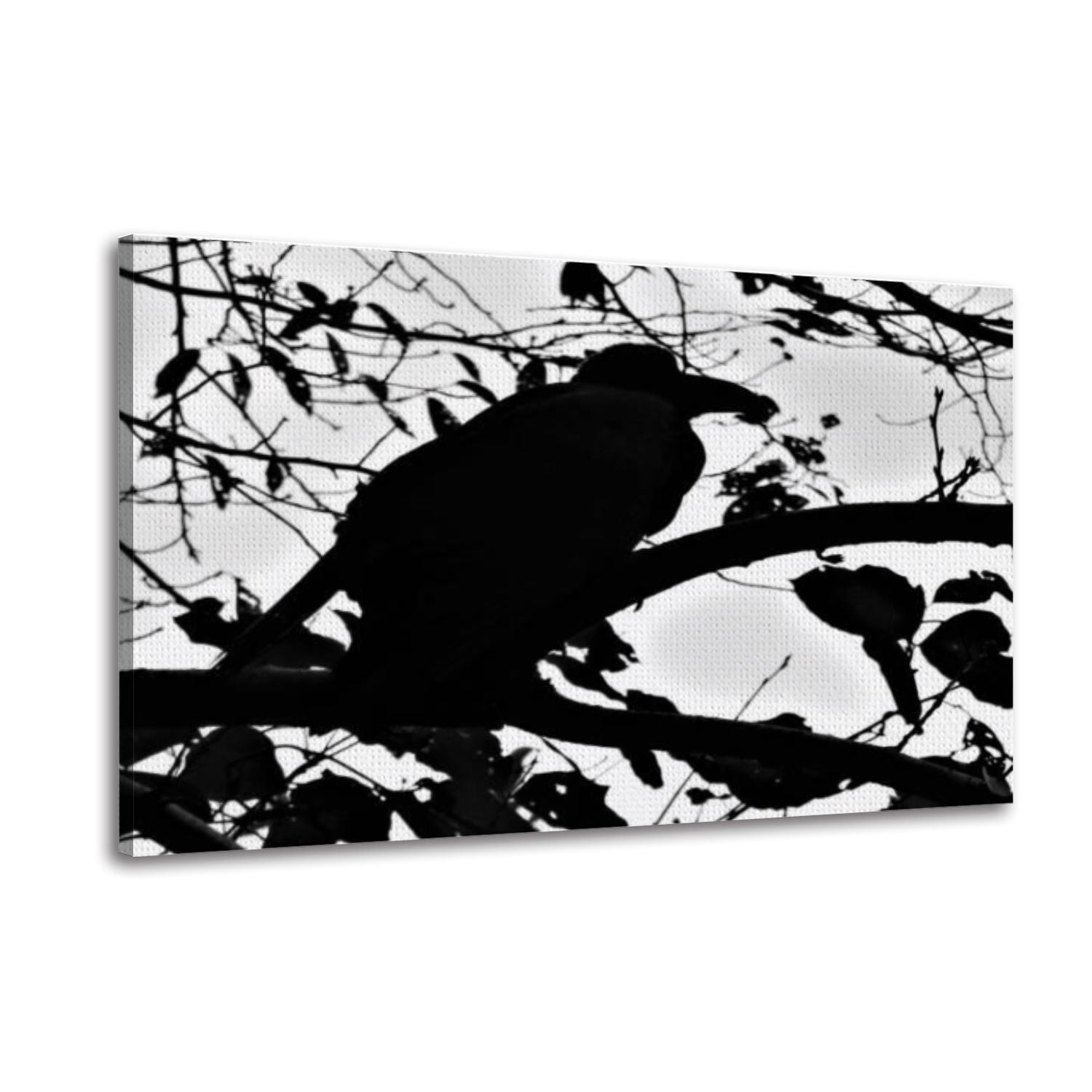 Canvas Wall Art Japan September Crow Portrait silhouette white Wall ...