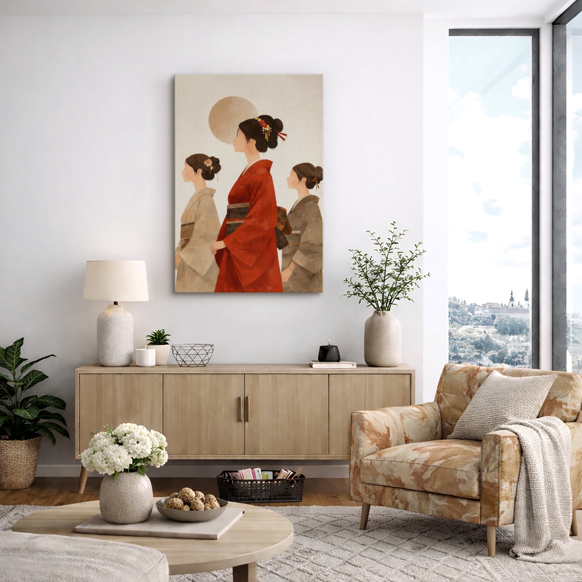 Canvas Wall Art Japanese Geisha Portrait Print for Living Room ...
